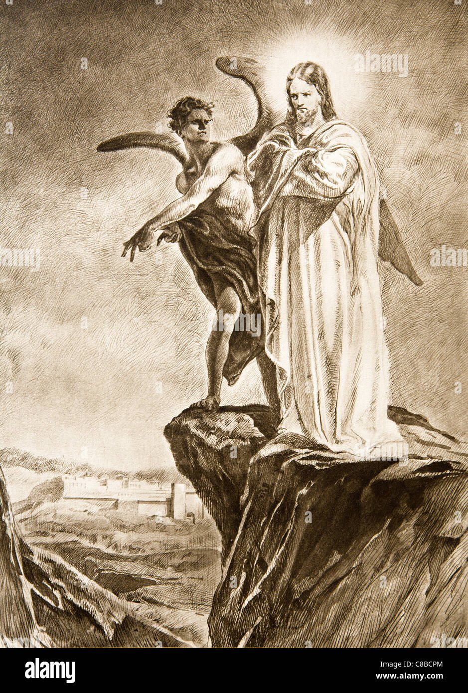 Tentation du Christ sur desert - Dimensions Photo Stock - Alamy
