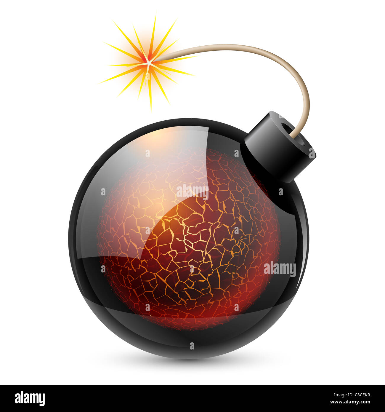 Cartoon bombe avec coeur. Illustration sur fond blanc Photo Stock - Alamy