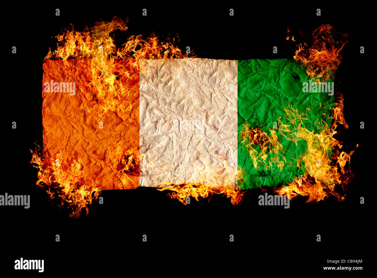 Symboles nationaux et d'un drapeau de la Côte d'Ivoire Photo Stock - Alamy