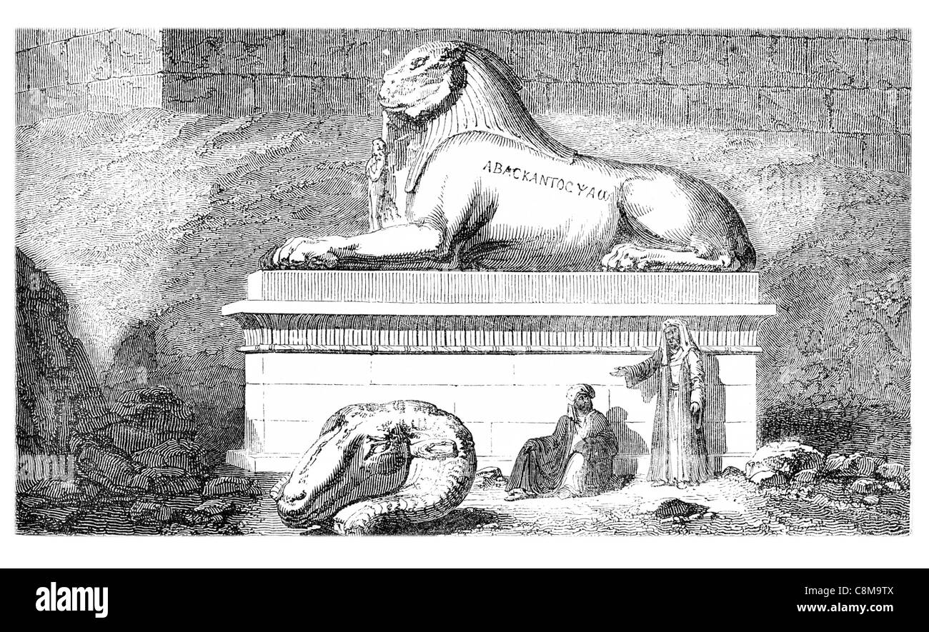 Sphinx grec Banque d'images noir et blanc - Alamy