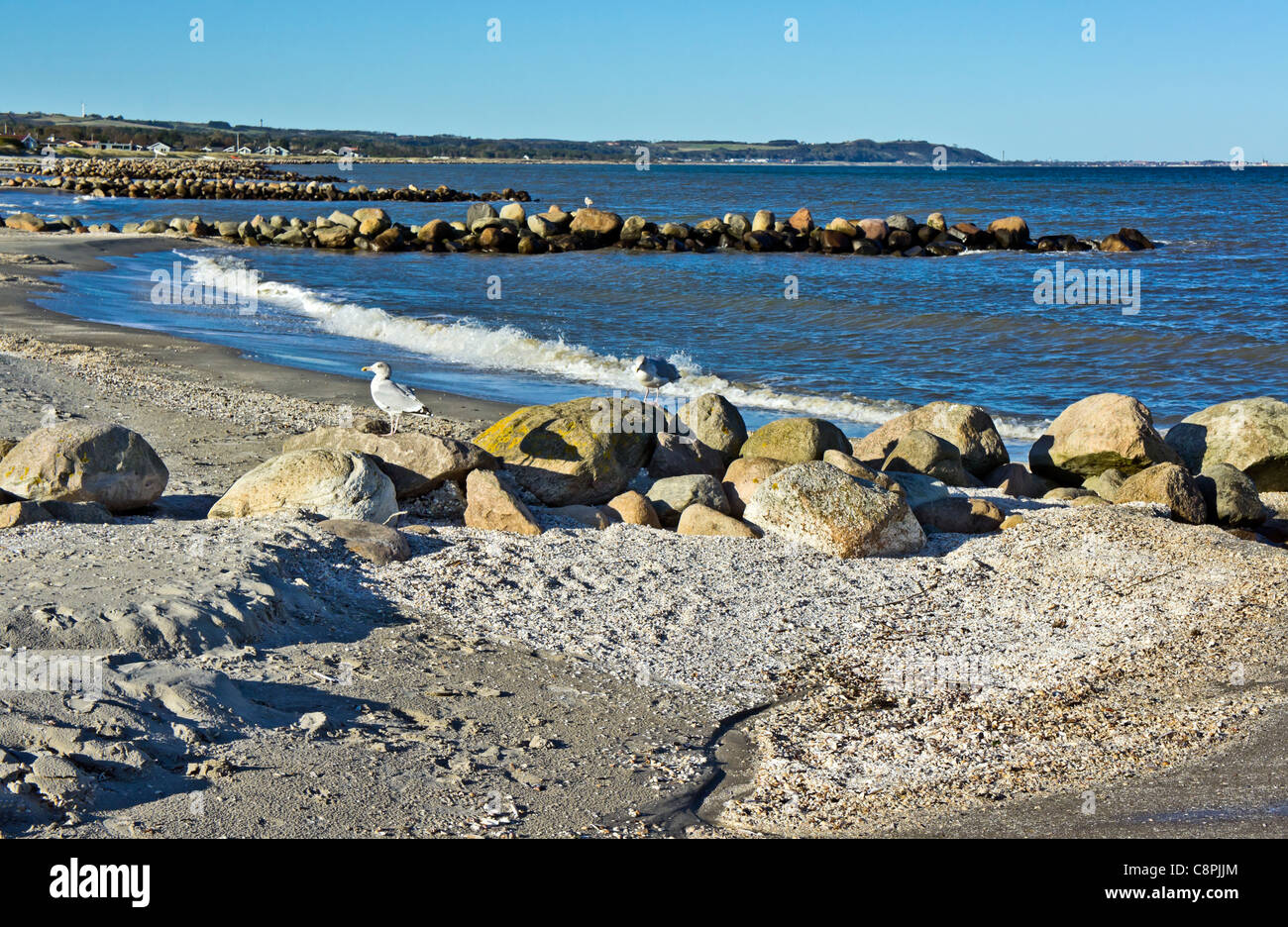 La plage juste au nord du port de Sæby Glamsbjerg Danemark Jutland avec ...