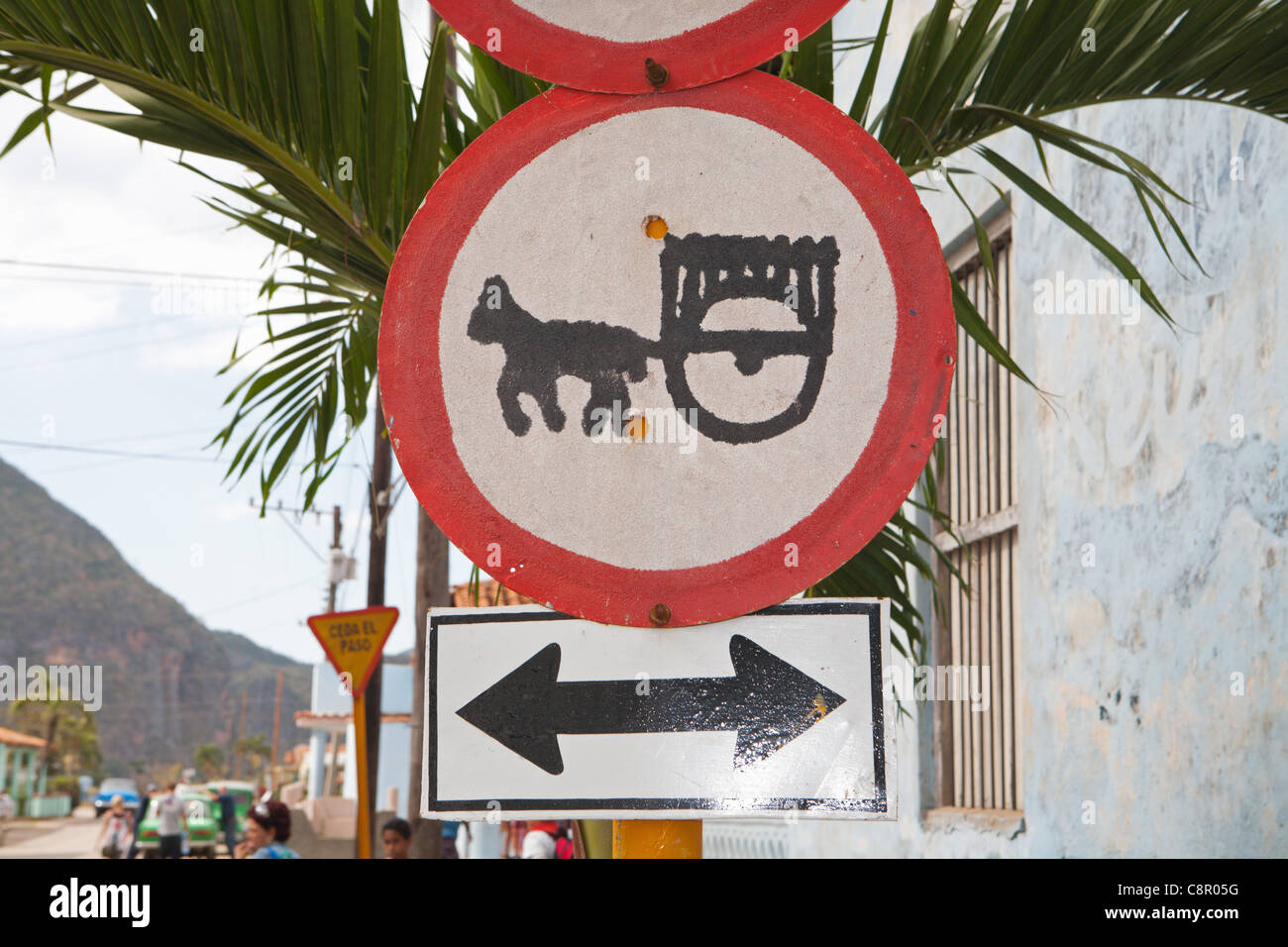 Panneau de signalisation de charrette Banque de photographies et d ...