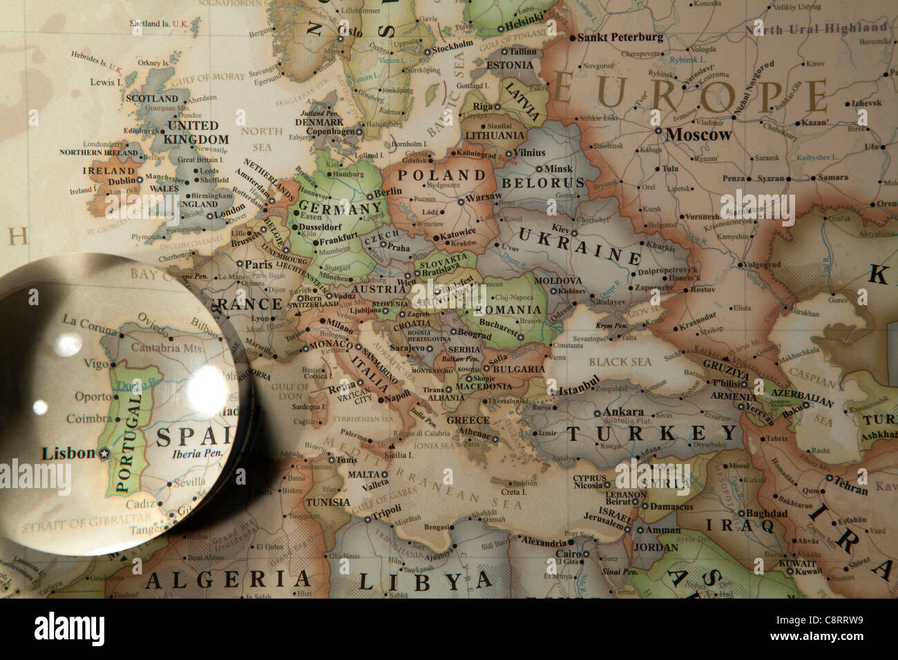 Europe continent map Banque de photographies et d’images à haute ...