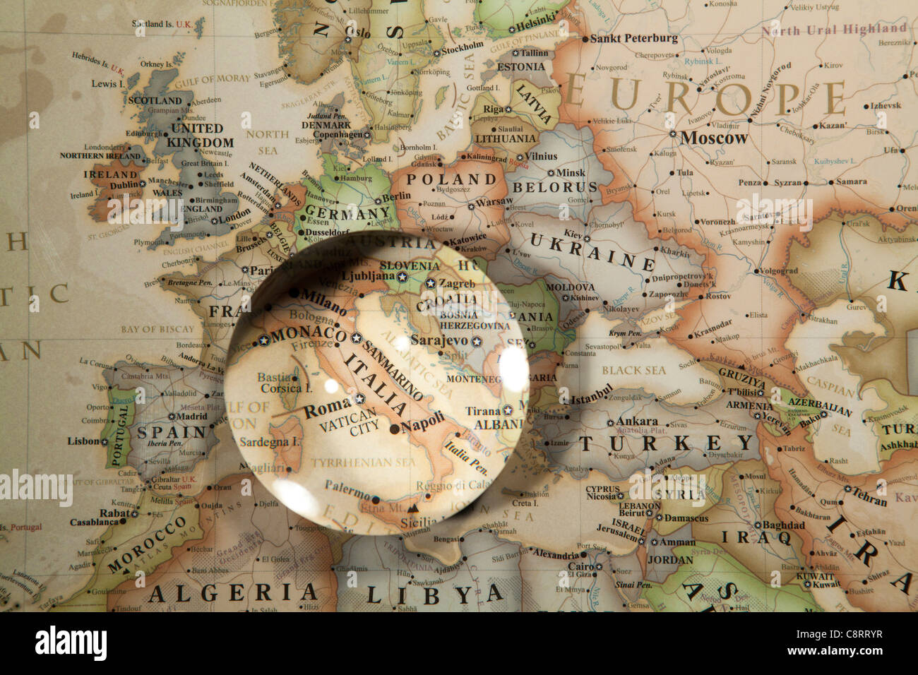 Mappa del continente europeo Banque de photographies et d’images à ...