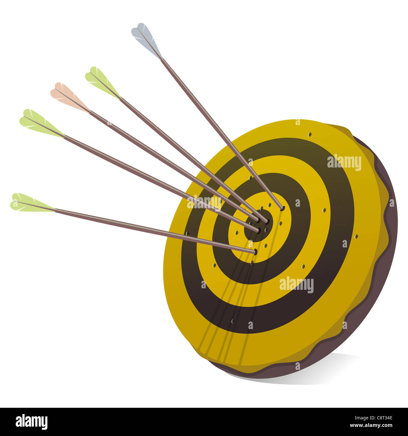 Le succès d'entreprise cible dans le noir et jaune - symbole de ...