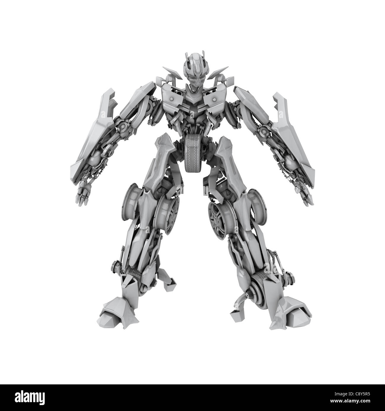 Jouet robot rouge Banque d'images noir et blanc - Alamy