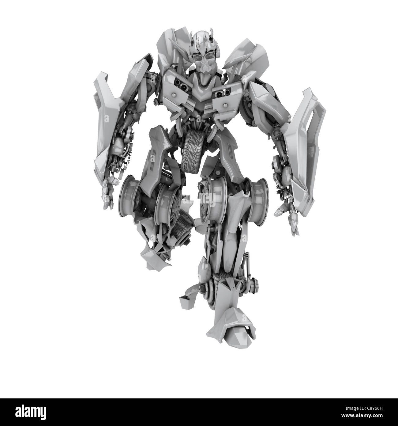 Jouet robot rouge Banque d'images noir et blanc - Alamy