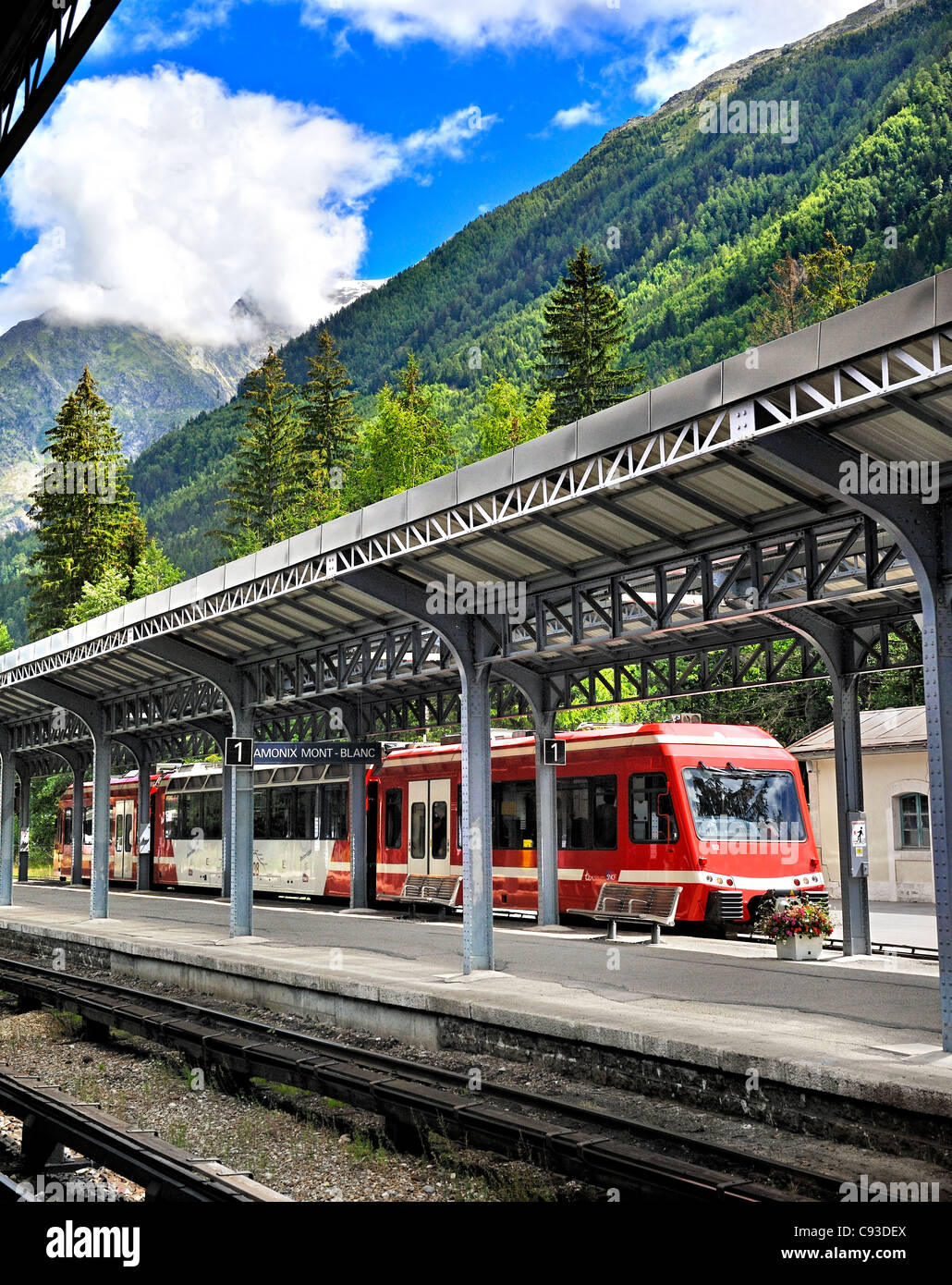 Train historique : Mont-Blanc Express, Chamonix, France Photo Stock - Alamy