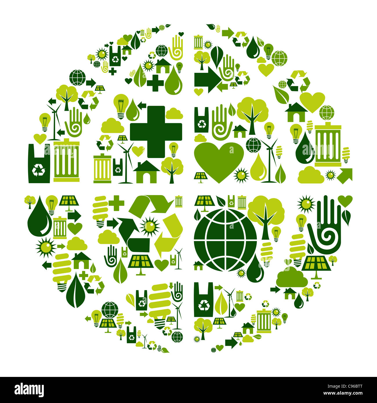 Symbole mondial de l'environnement médias sociaux avec des icônes Photo ...
