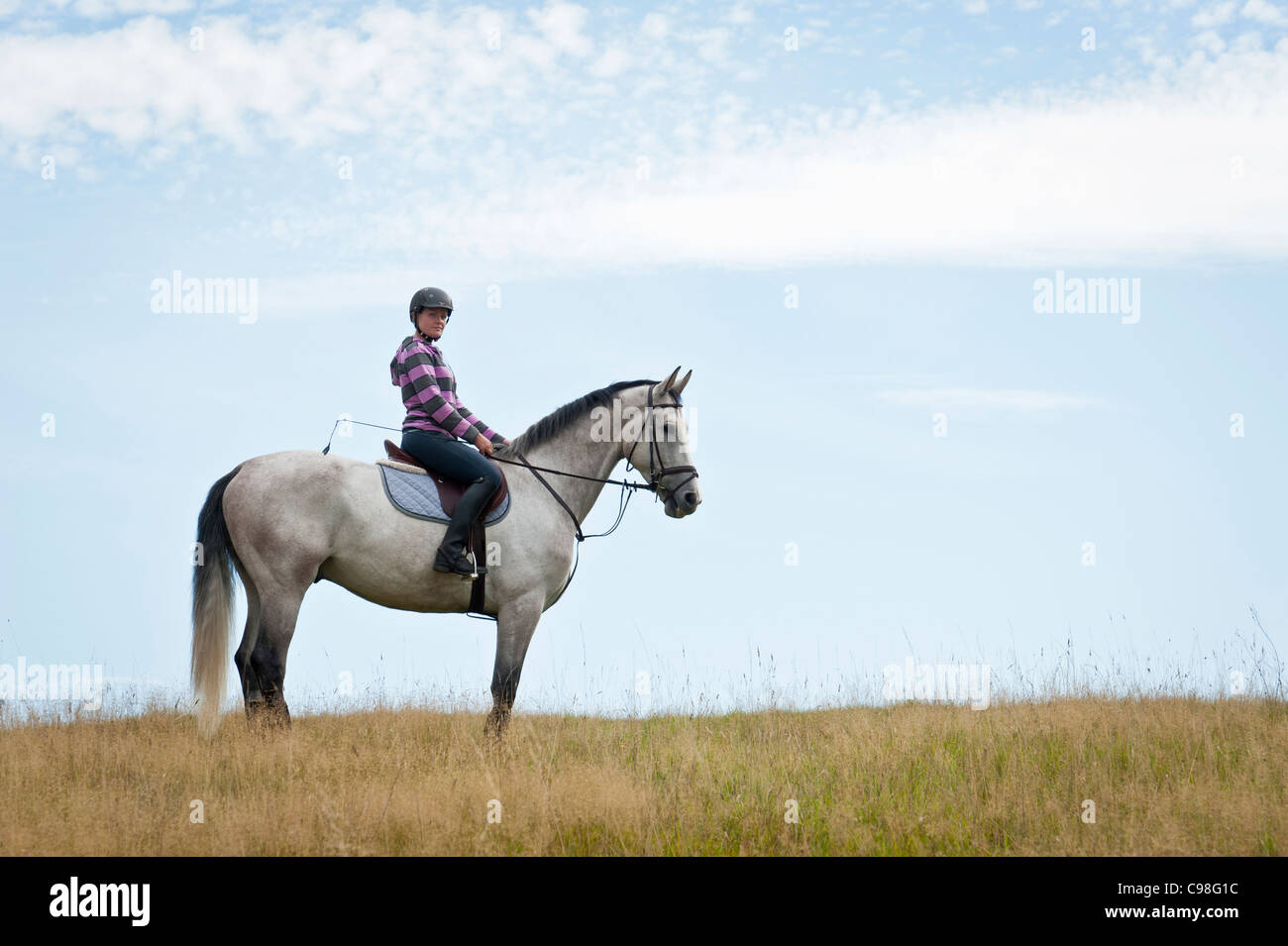 Une Femme Sur Un Cheval Banque d'image et photos - Alamy