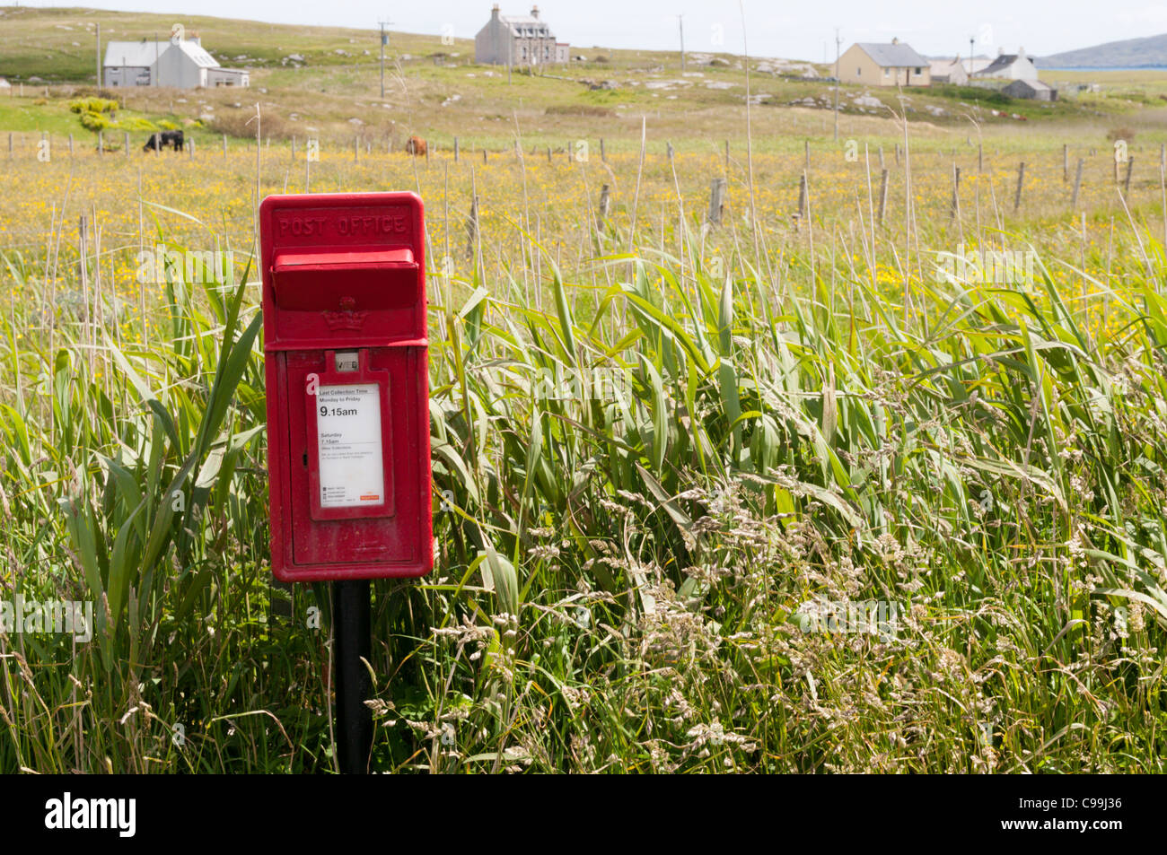 Un pilier fort dans la petite colonie de Eoligarry dans le nord de l ...