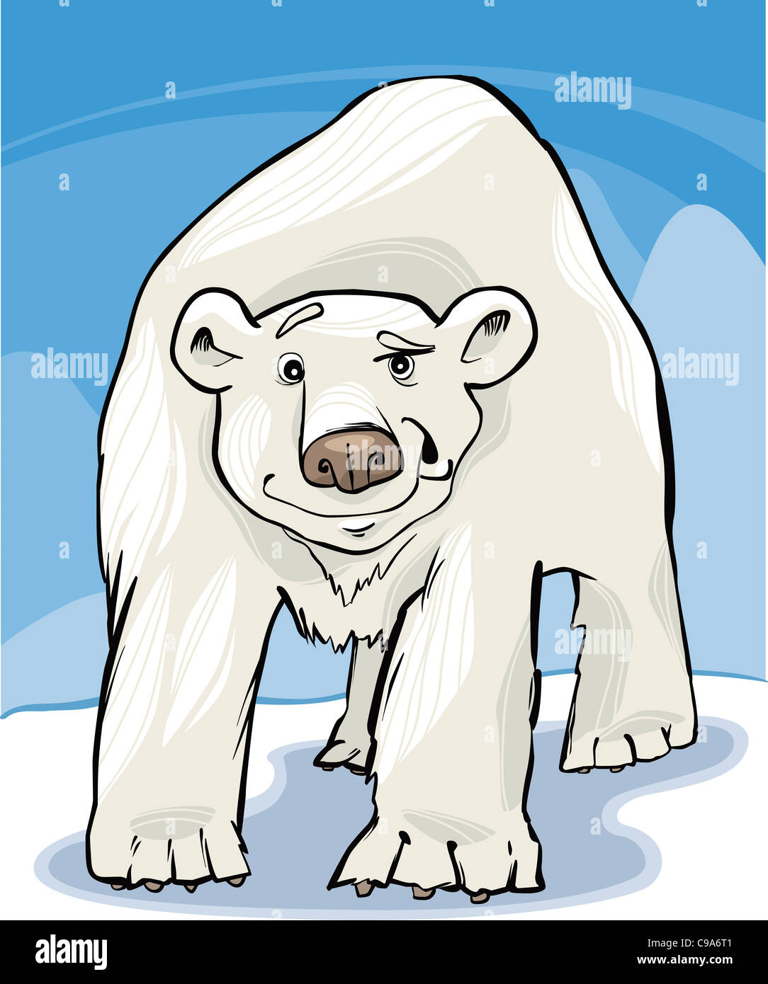 Cartoon illustration de l'ours blanc drôle Photo Stock - Alamy