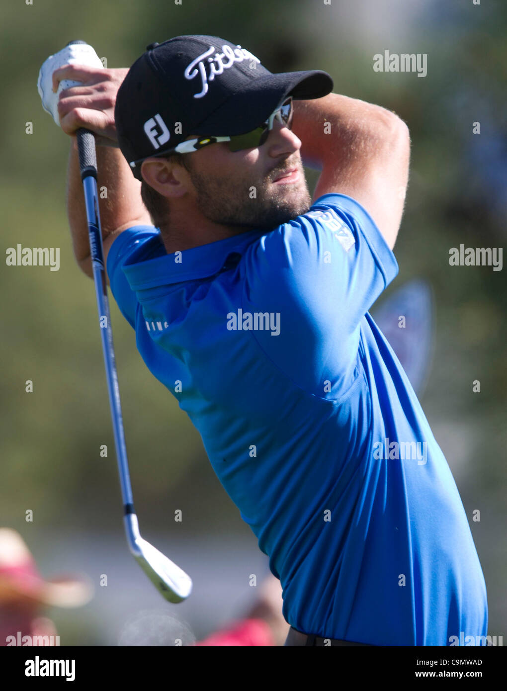 27 janvier 2012 - Kyle Stanley hits du parcours sud 16e tee au cours de ...