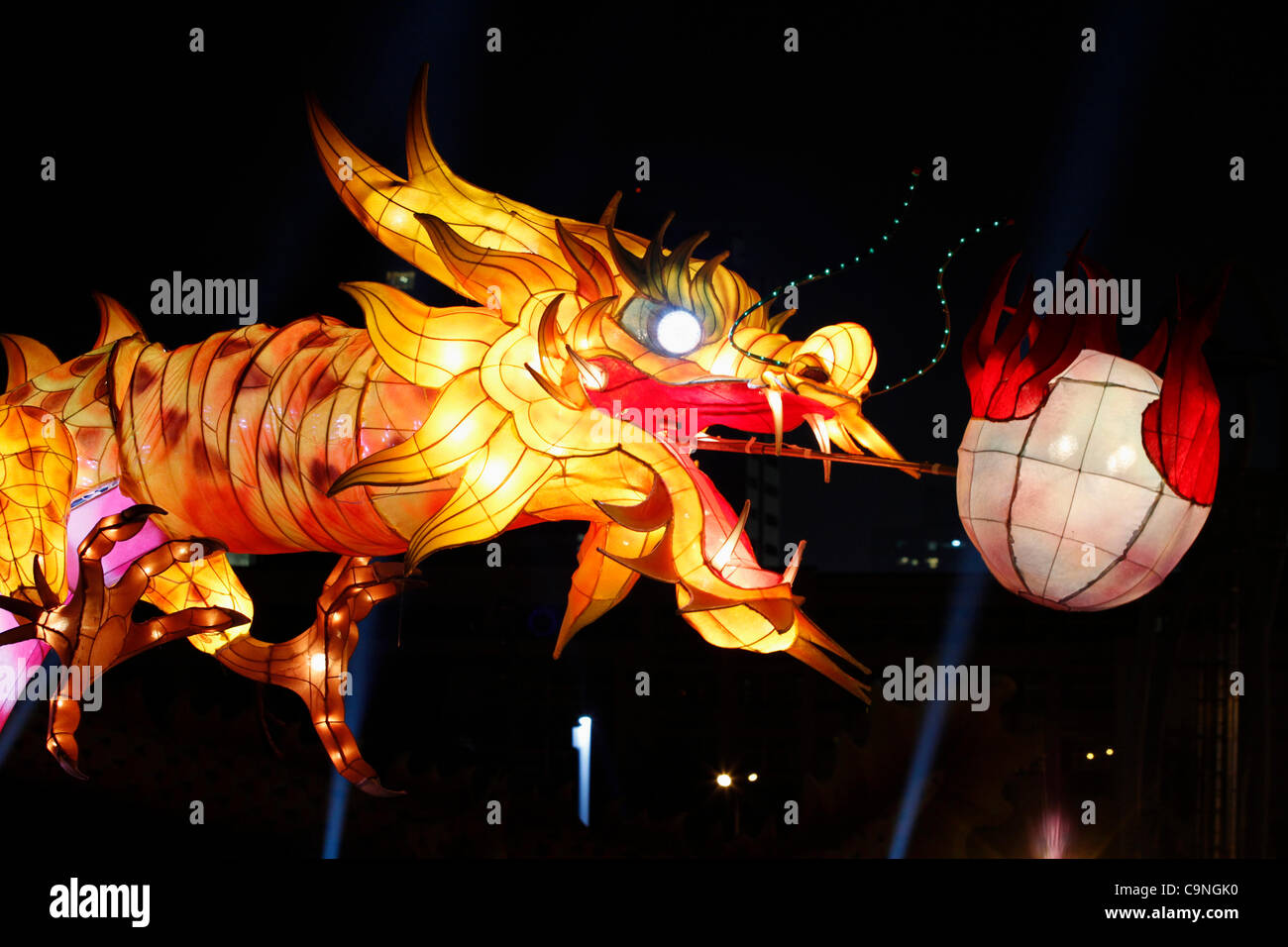 Lanterne Dragon affiche à Taichung, Taiwan, 01, février 2012, pour la ...