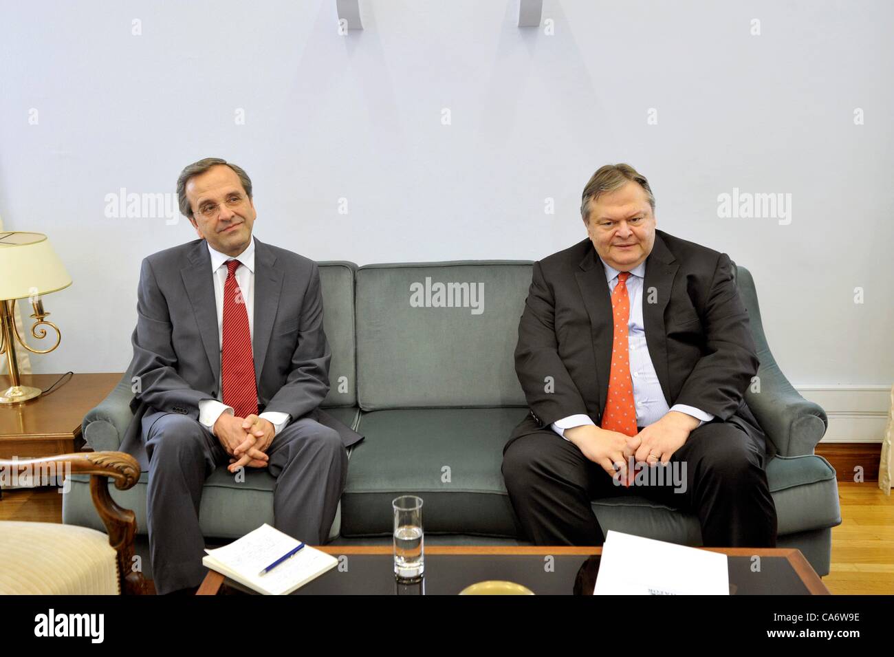 18 juin 2012, Athènes, Grèce - Rencontre entre le leader de la Nouvelle ...