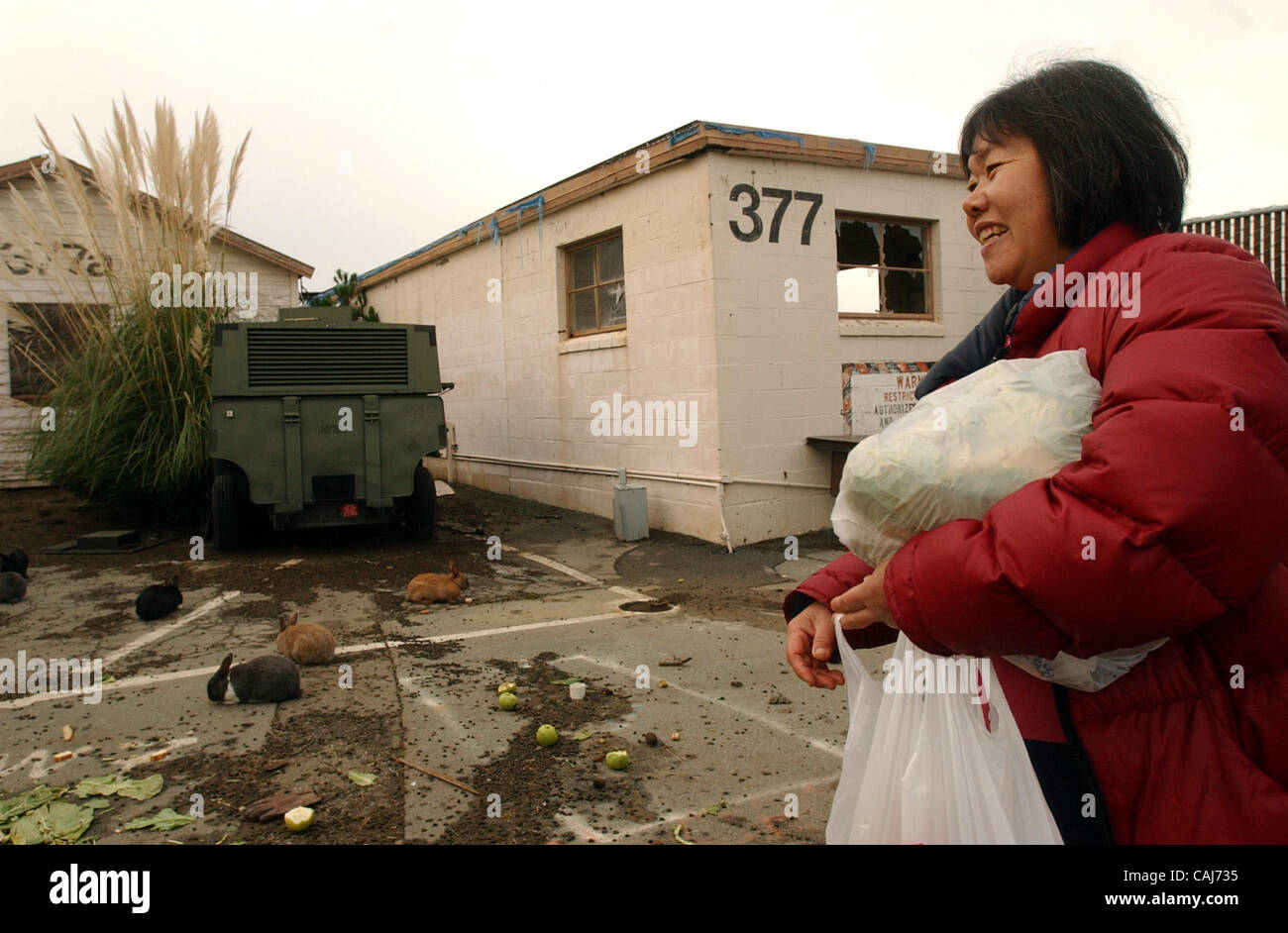 Autonome Le mercredi, Janvier 9, 2008, Janet Brown alimente les lapins ...