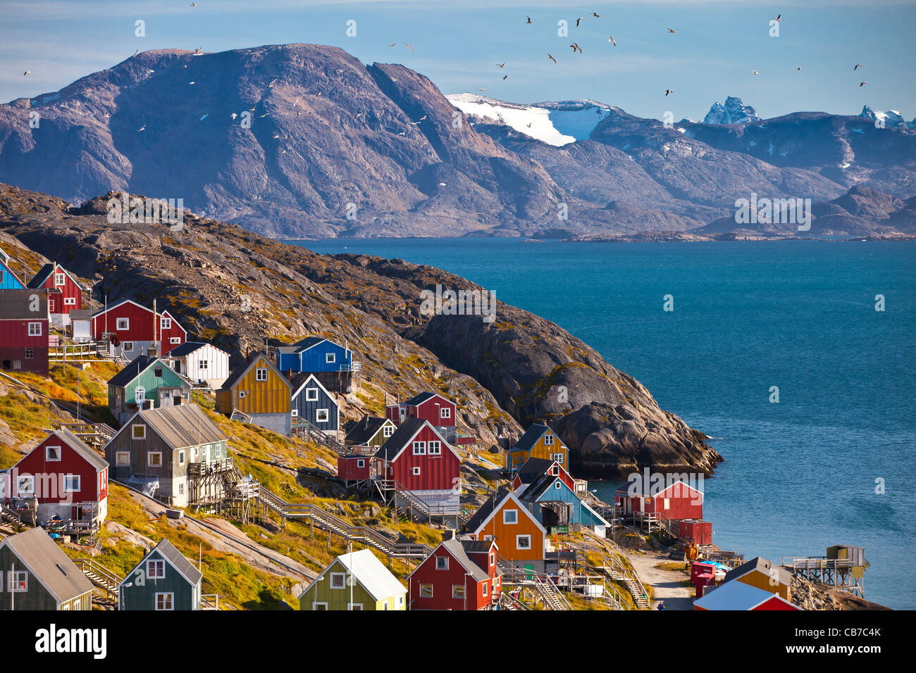 Village inuit de Kangaamiut, l'ouest du Groenland Photo Stock - Alamy