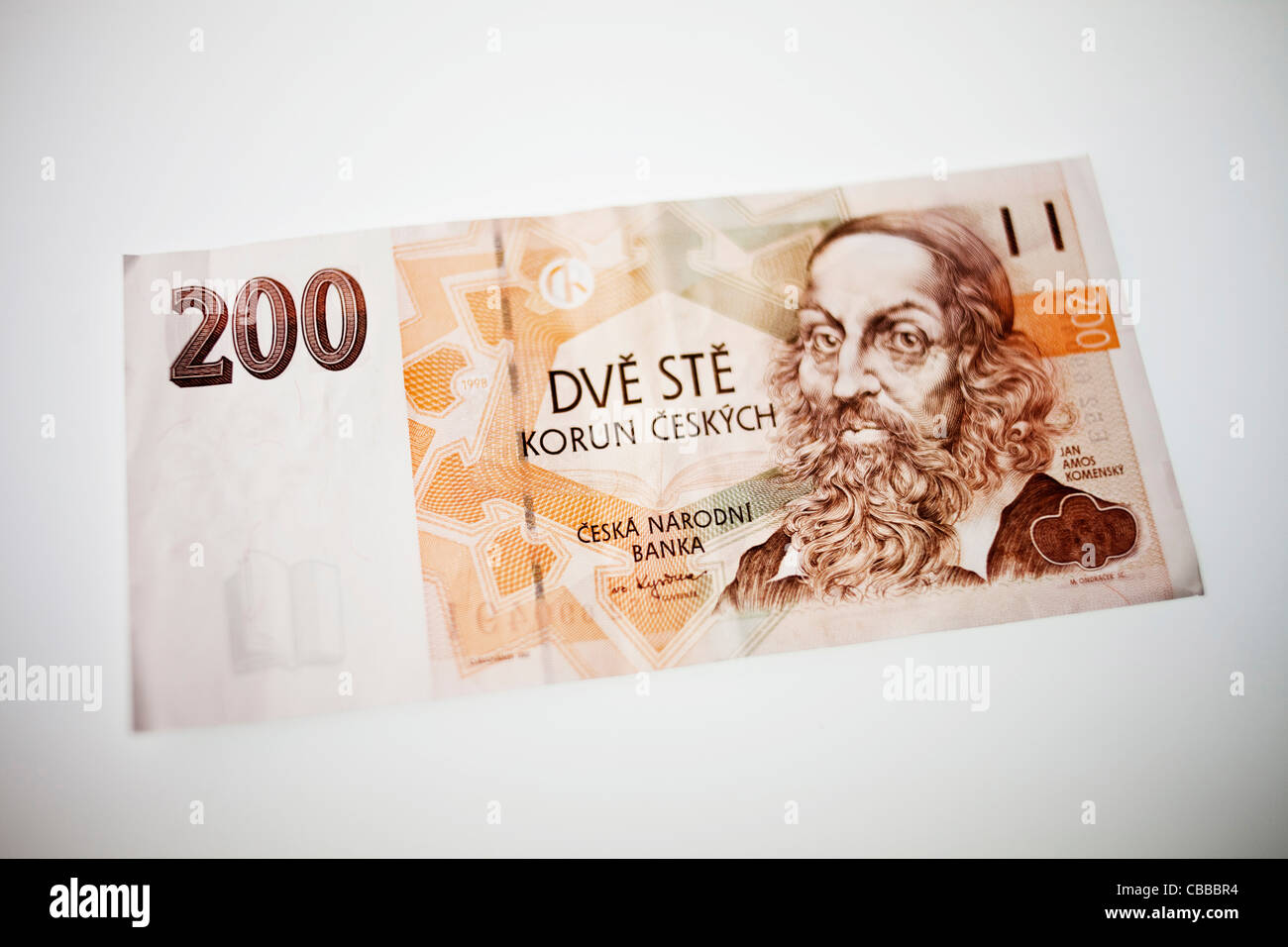 L'argent, 200 CZK Couronne tchèque, Oldrich Kulhanek billets conçus par ...