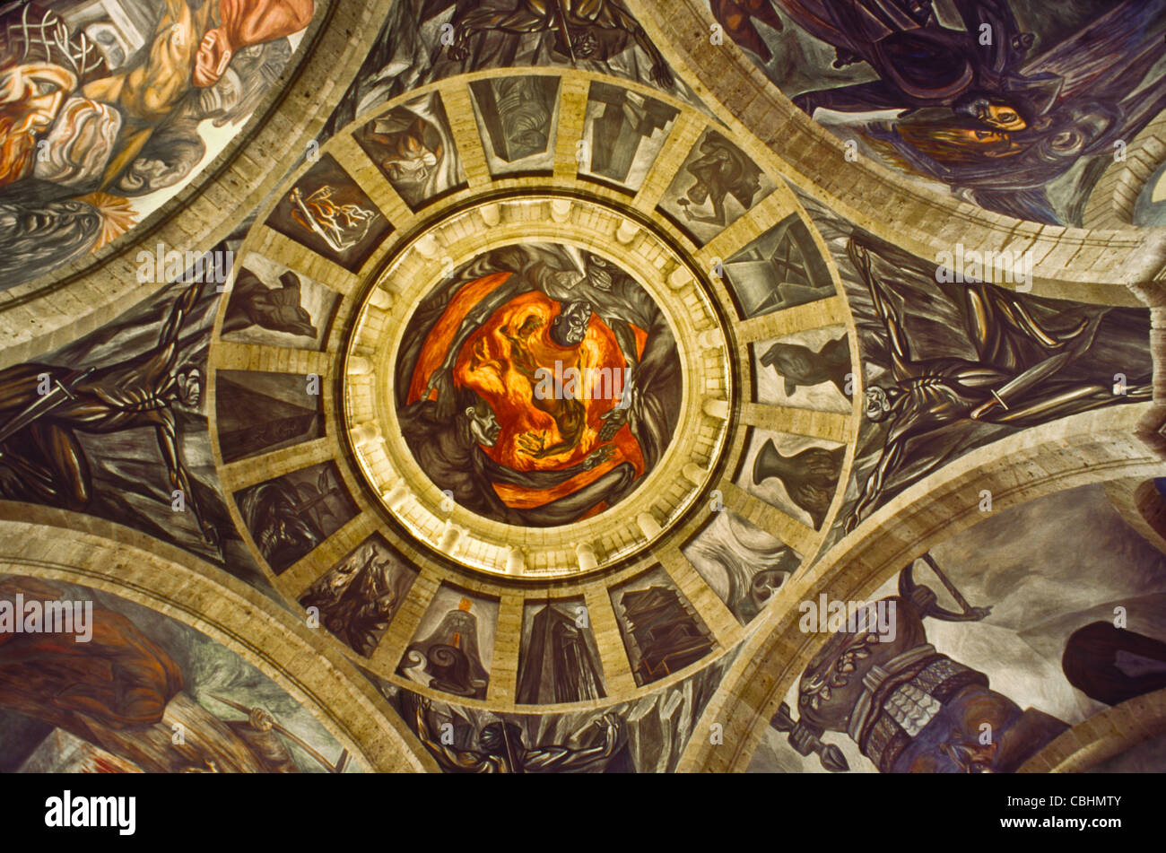 'Hombre del Fuego" (Homme de feu) fresque de plafond par Jose Clemente ...