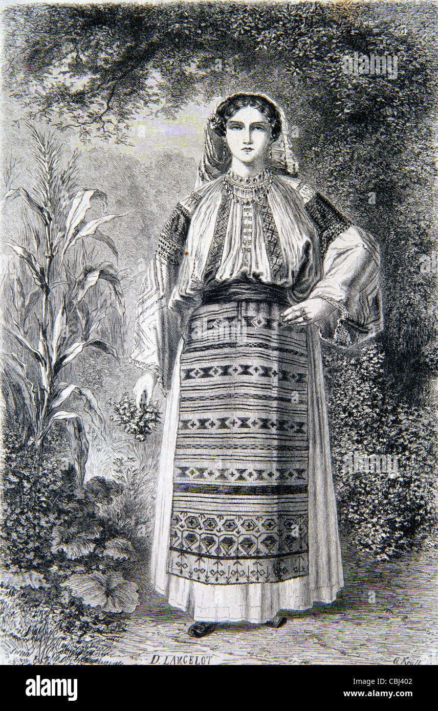 Romanian woman traditional costume Banque de photographies et d’images ...