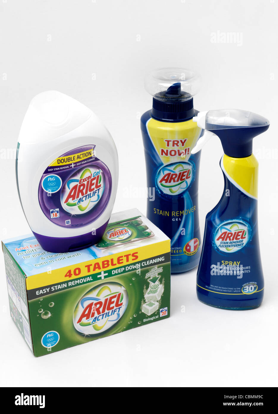 Différents produits Ariel Ariel avec Actilift Gel Excel, Excel ...