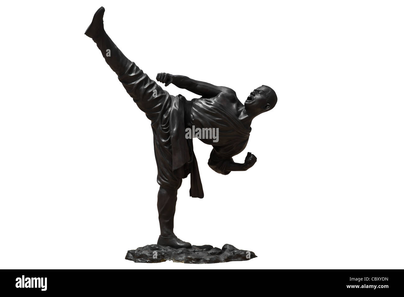 Guerriers moine kung fu statue sur fond blanc (prendre du temple ...