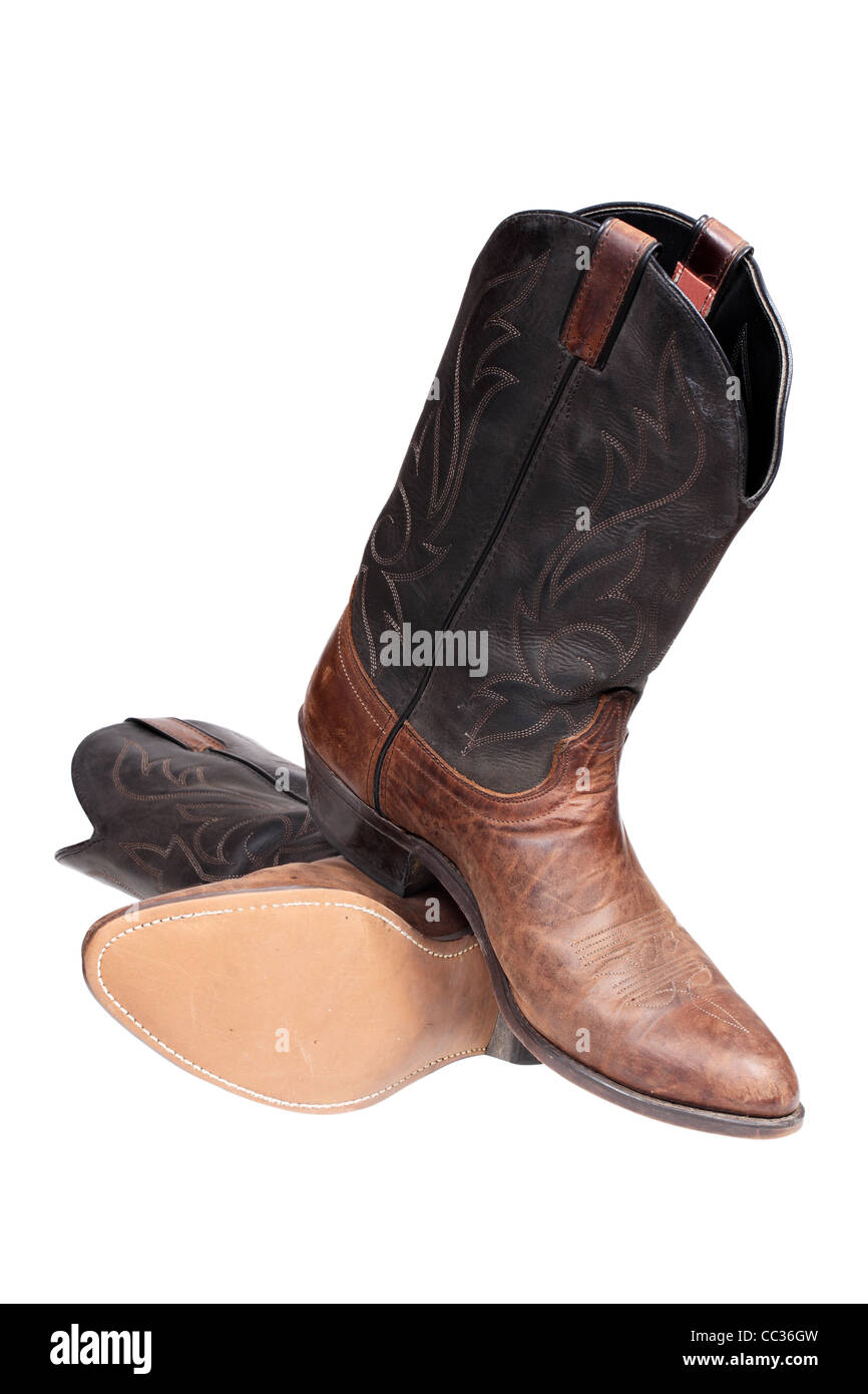Old cowboy boots Banque d'images détourées - Alamy