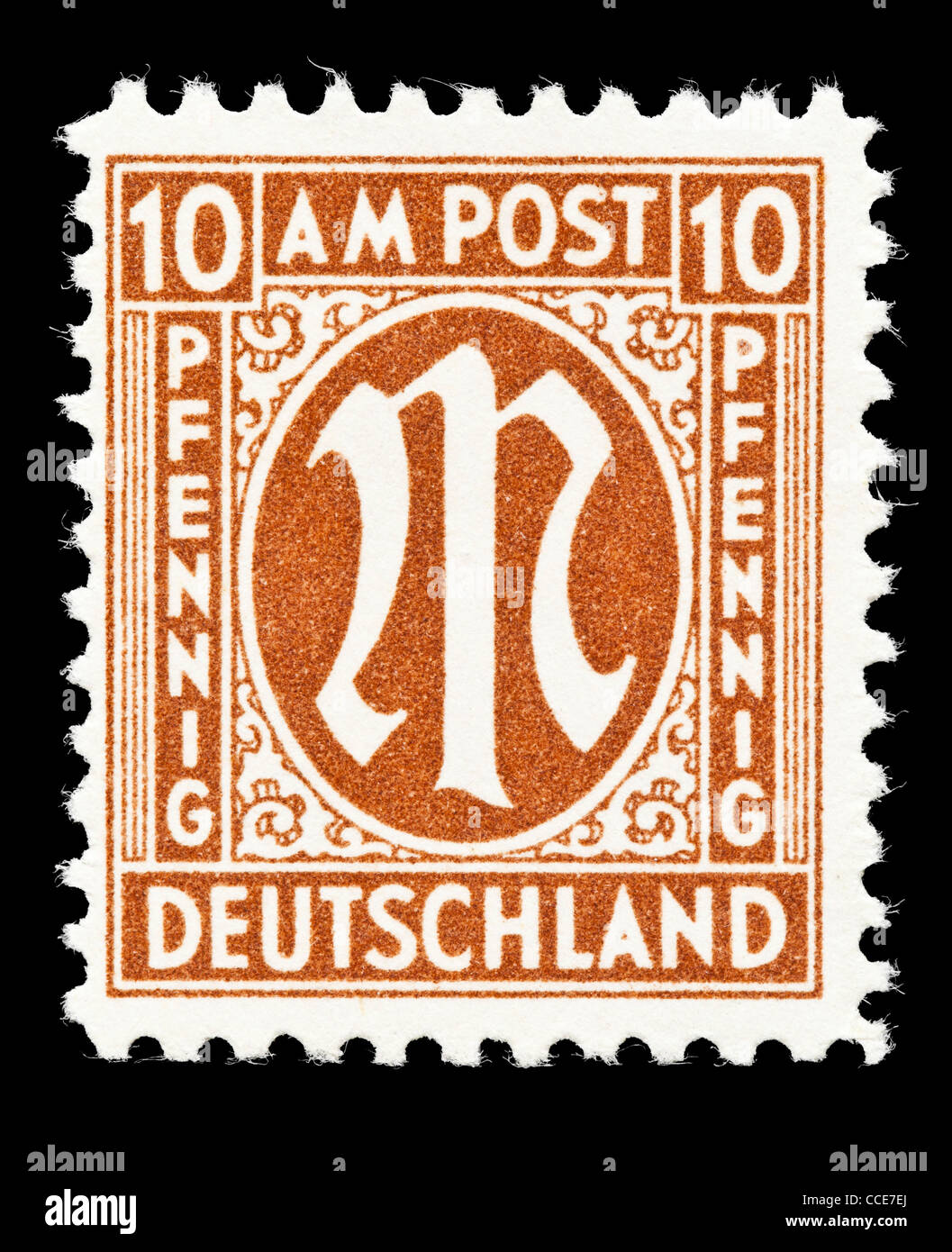 Timbre-poste : Allemagne, suis Post, 1945, 10 Pfennig, état neuf Photo ...