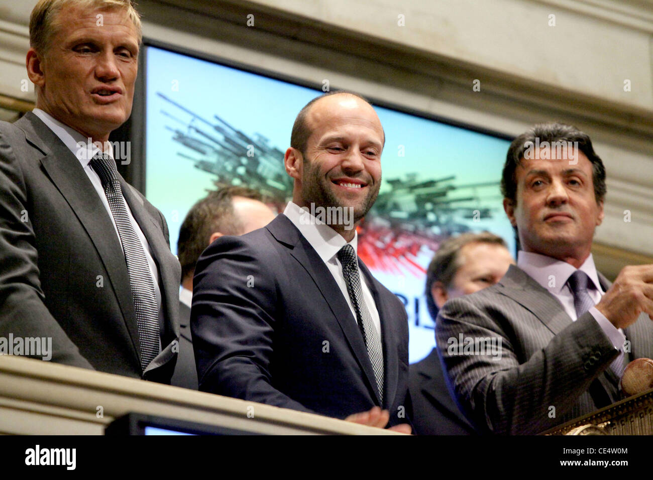 Dolph Lundgren, Jason Statham et Sylvester Stallone Le cast de 'l'usure ...