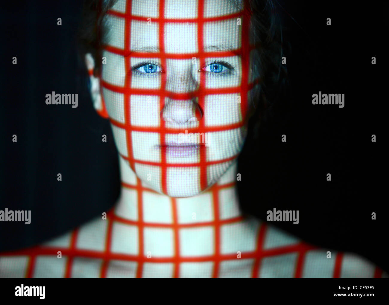 Symbole biométrique, photo. Détection automatique du visage, par un ...