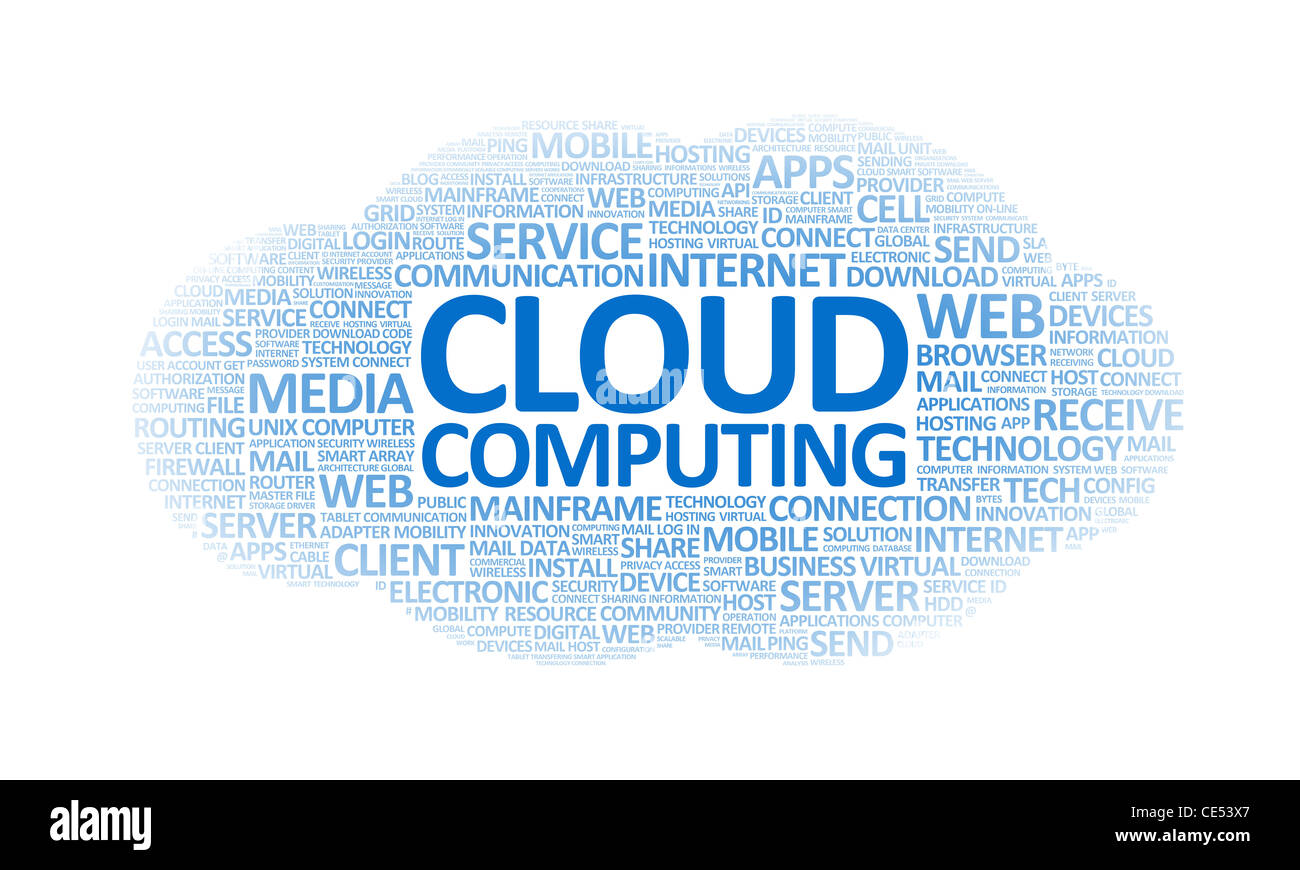 Nuage de mots illustration conceptuelle sur le thème du cloud computing ...