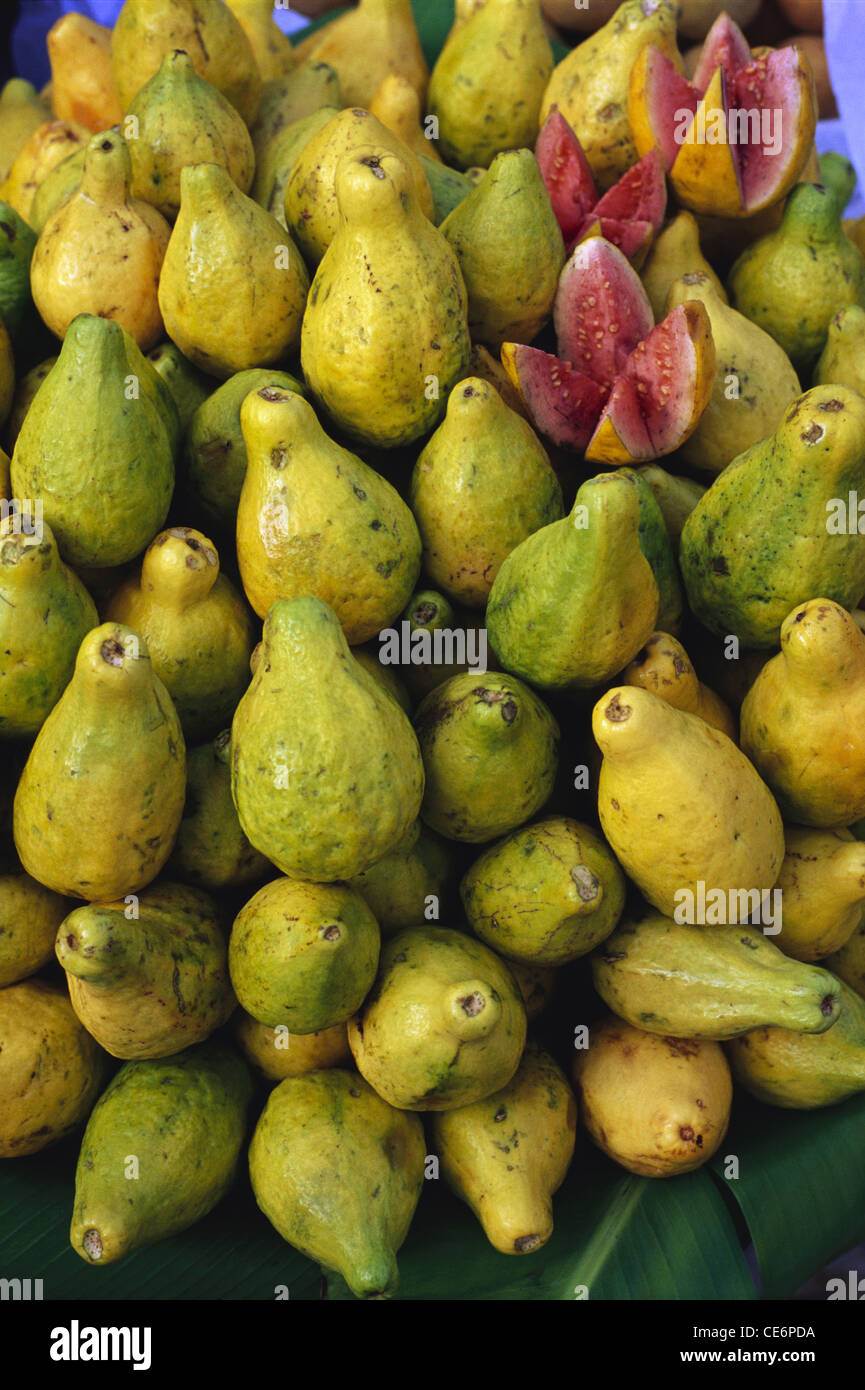 La goyave fruit rouge à l'intérieur de l'extérieur vert à vendre ...