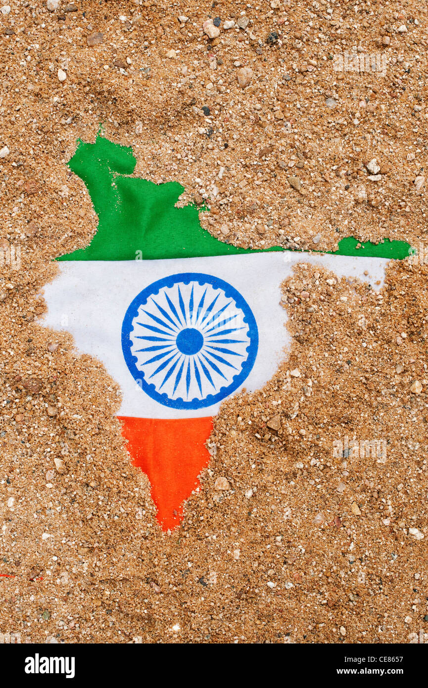 Indian flag map Banque de photographies et d’images à haute résolution ...