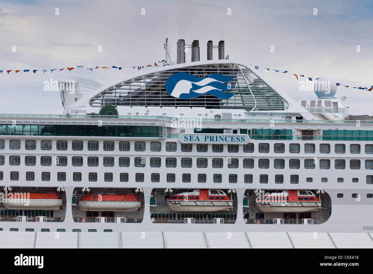 Détail de Sea Princess (anciennement Adonia), un navire de croisière de ...