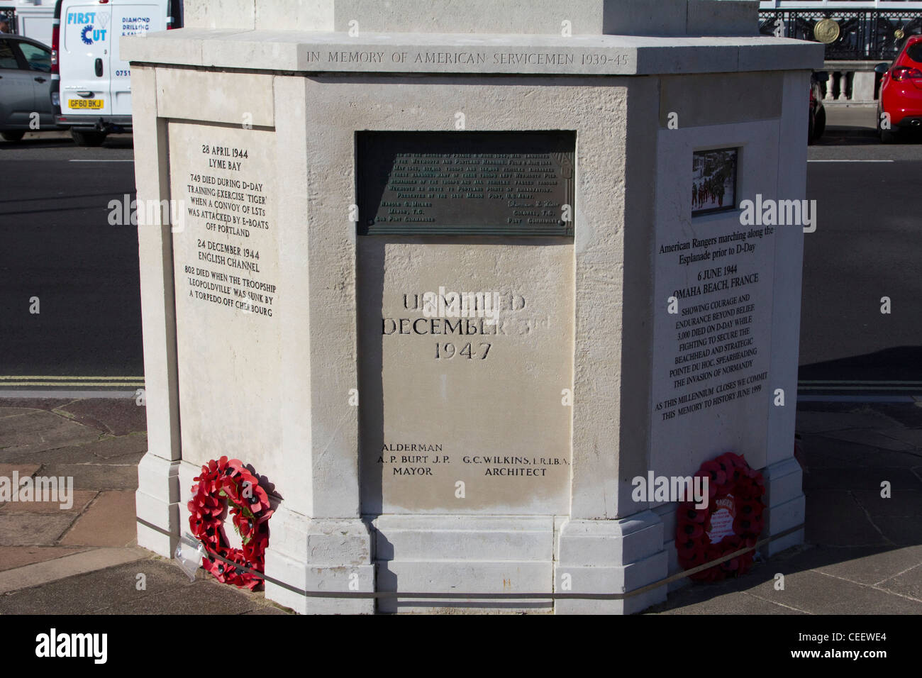Rangers war memorial promenade du centre-ville de Weymouth dorset war ...