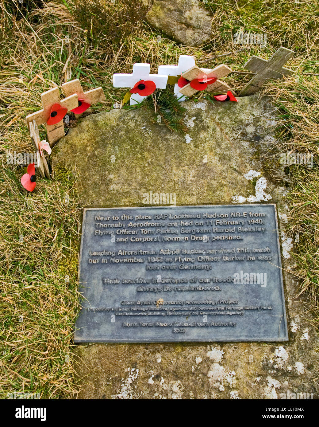 Plaque commémorant WW2 accident de la RAF sur Lockheed Hudson le ...