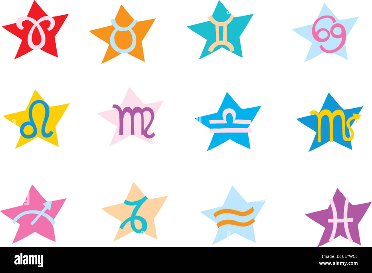 Colourful zodiac signs Banque de photographies et d’images à haute ...