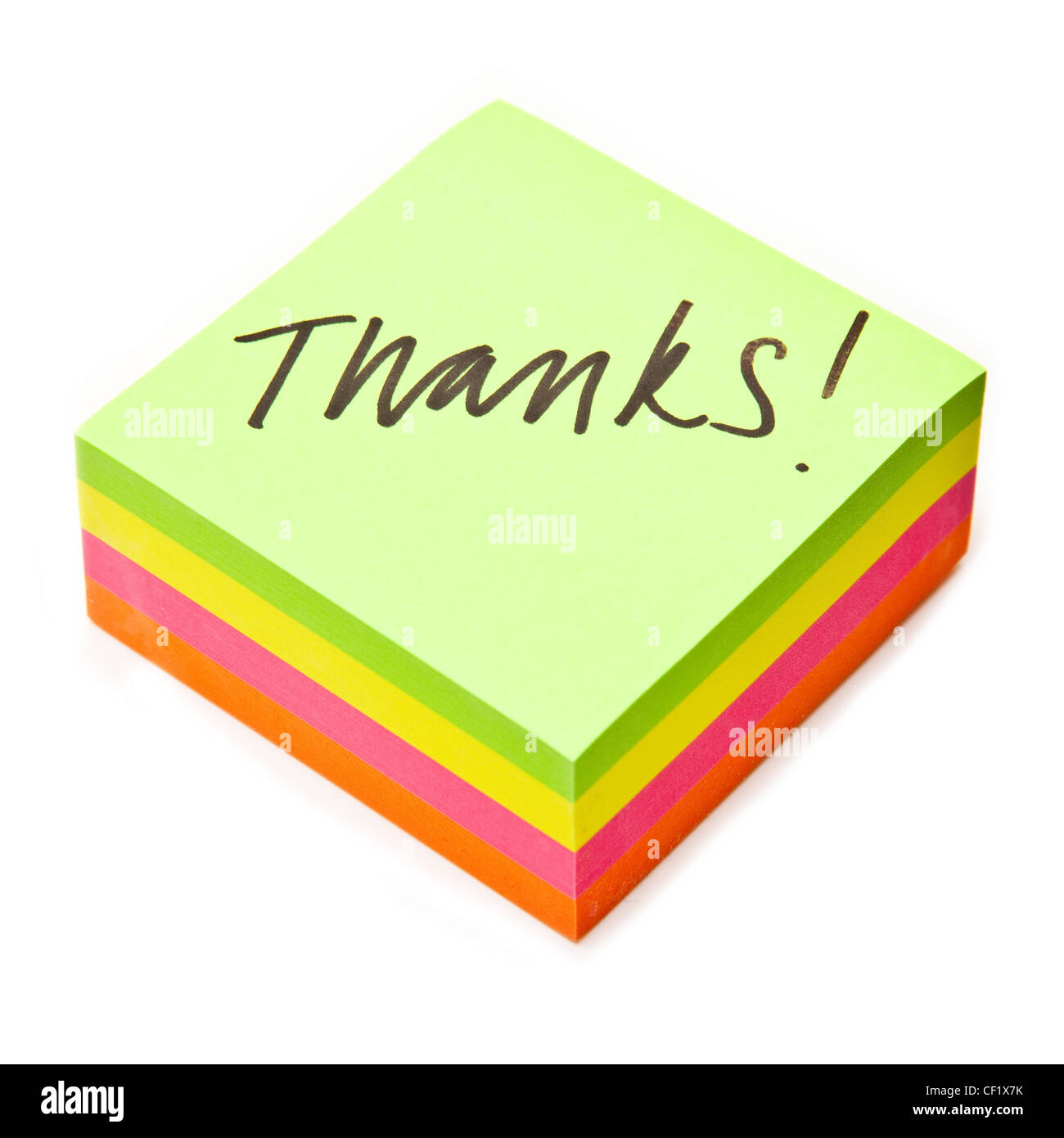 Merci note écrite sur un post-it-notes isolated on a white background ...