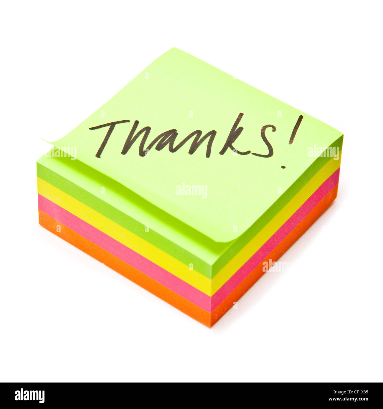 Merci note écrite sur un post-it-notes isolated on a white background ...