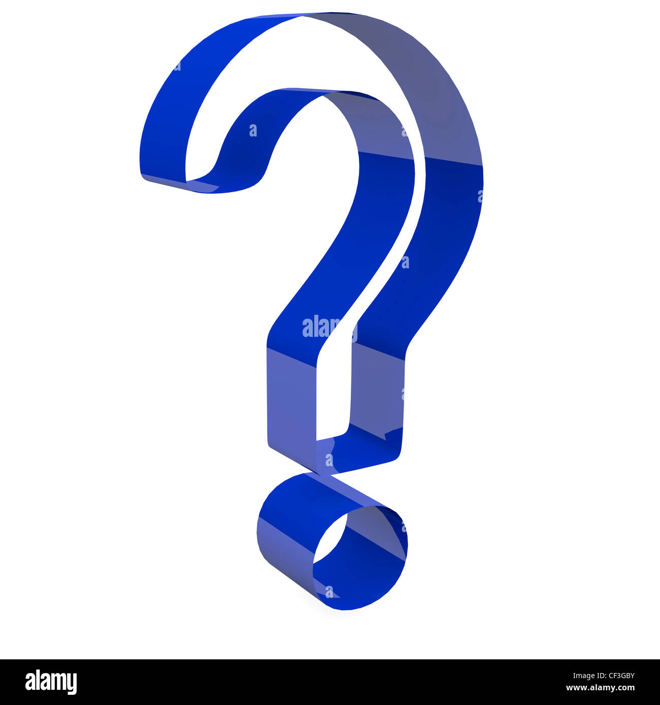 Point d'interrogation bleu en 3d Photo Stock - Alamy