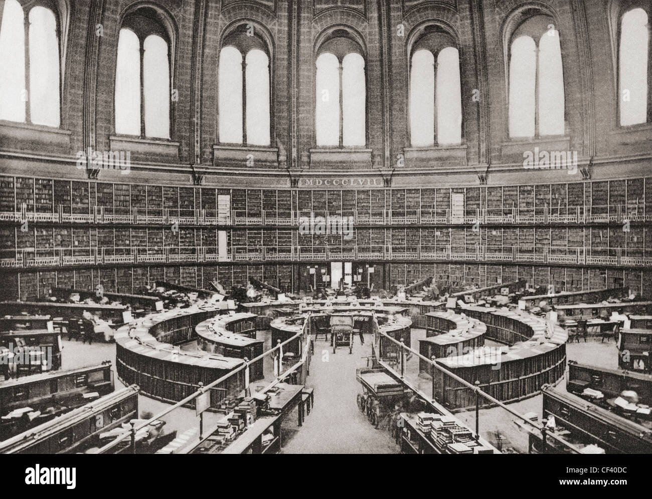 La salle de lecture de la bibliothèque, British Museum, Londres ...