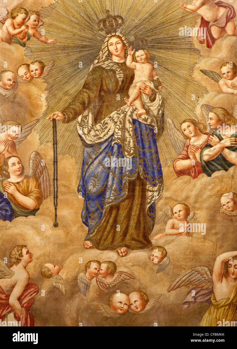 Milan - La Vierge Marie - scapulaire - détails de l'ancien drapeau ...