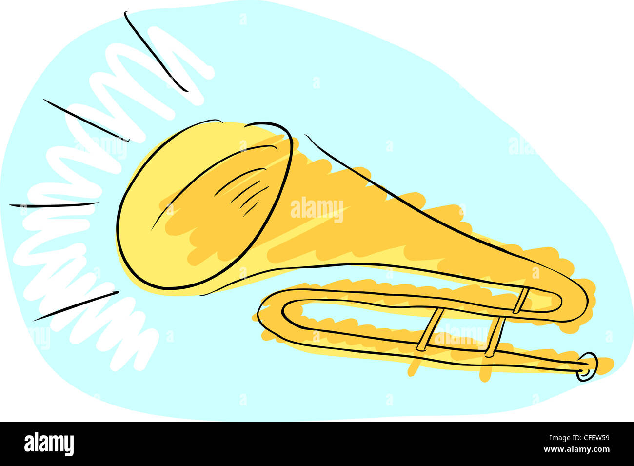 Dessin d'un trombone avec son sur elle Photo Stock - Alamy