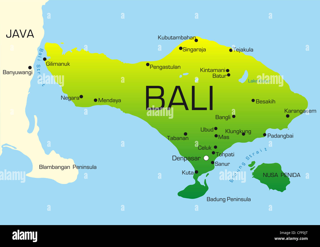 Carte vectorielle de Bali couleur du drapeau national par pays Photo ...