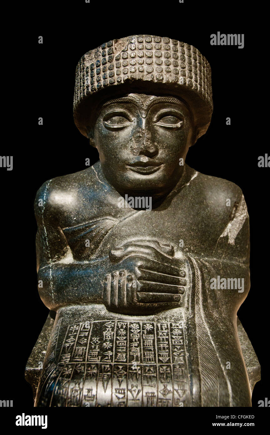 Prince Gudea de Lagash consacré dieu Ningishzida 2120 BC Tello Girsu ...
