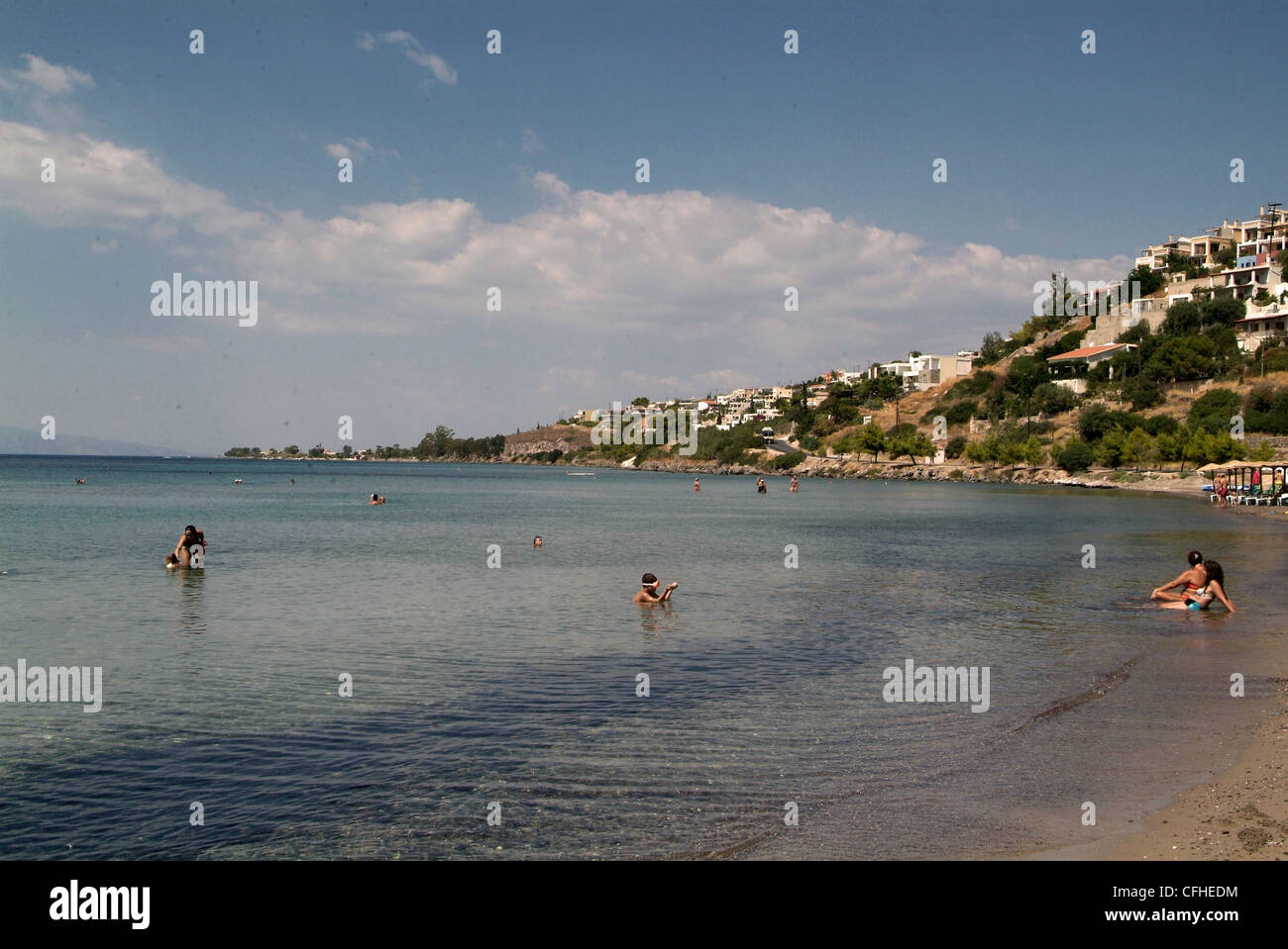 Grèce Athènes. Le Golfe Saronique Egine Marathonas Island Beach Bay ...