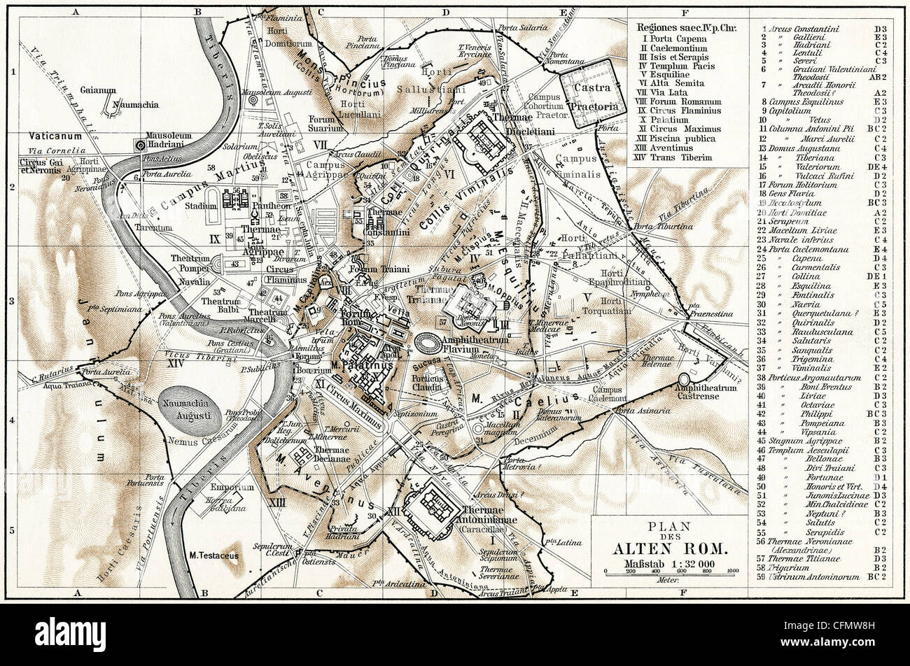 Plan de la Rome antique Photo Stock - Alamy