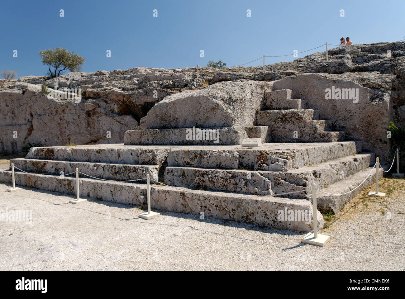 La Pnyx Hill. Athènes. La Grèce. Vue sur la Pnyx colline de la bema la ...