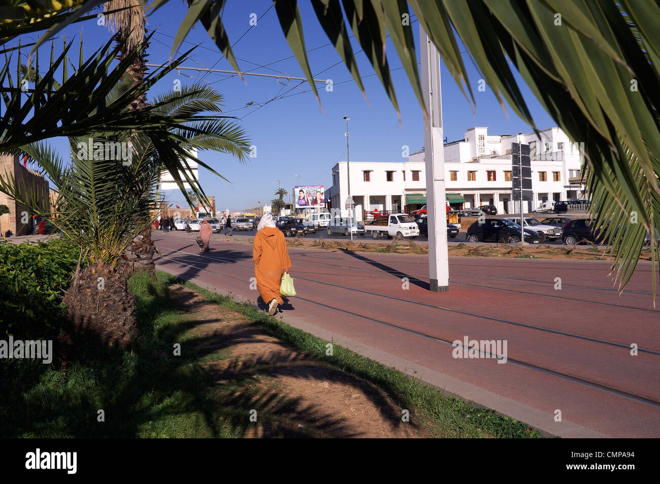 Salé à la direction du centre-ville, le Maroc, l'Afrique Photo Stock ...