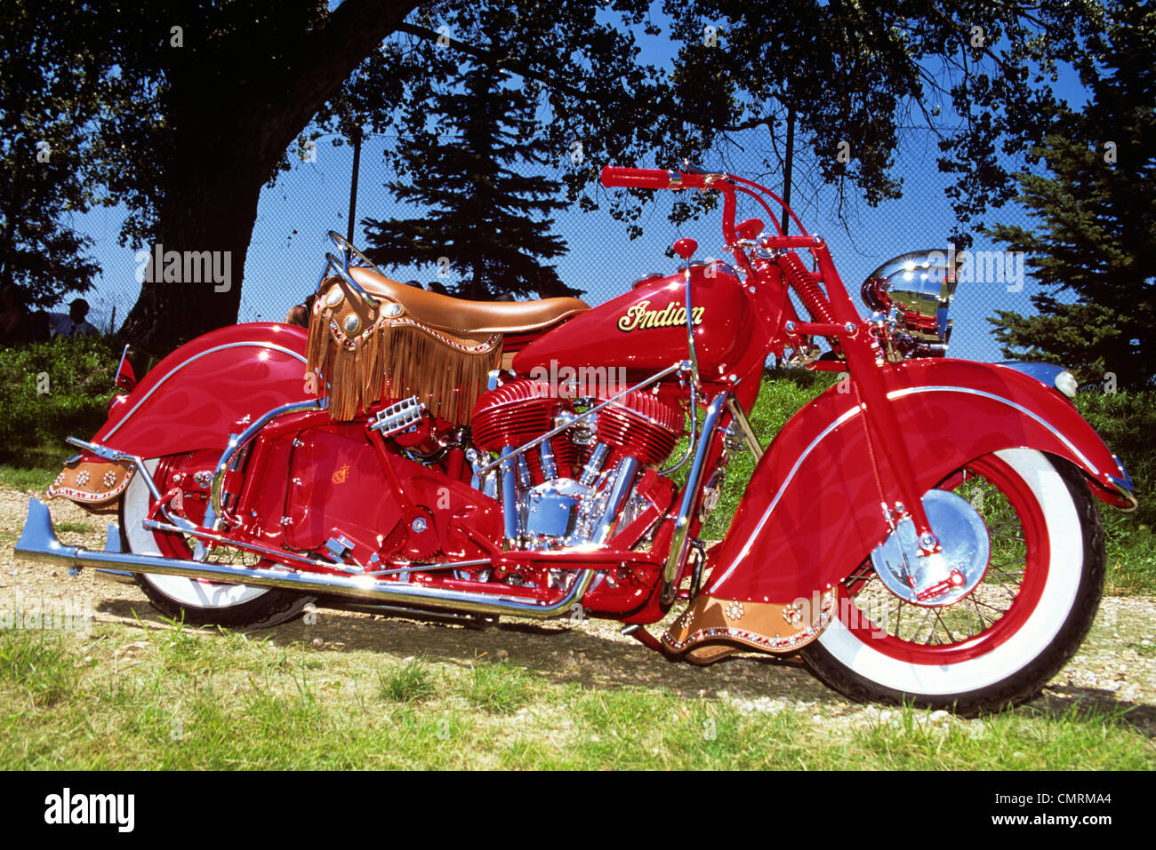Années 1940 Années 1950 CHEF RED INDIAN MOTORCYCLE Photo Stock - Alamy